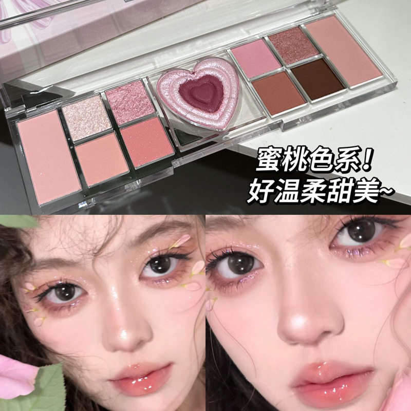 HERORANGE~心动十二色眼影珠光亮晶晶超闪哑光腮红光一体盘多用