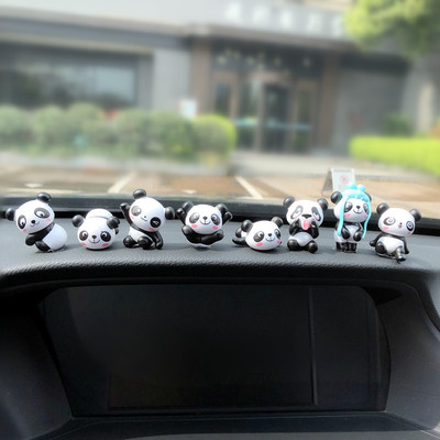 屏幕导航摆件创意中控台可爱小熊猫档车载车内装饰用品汽车摆件