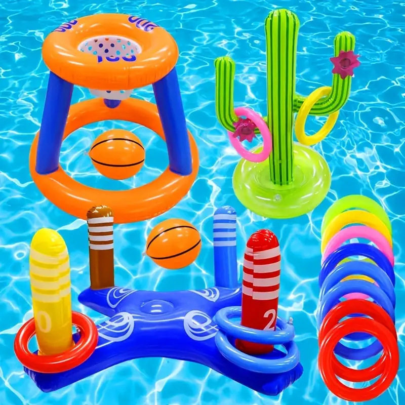 Pool Toys网红充气套圈水上投掷游戏圈泳池游戏派对道具套圈玩具