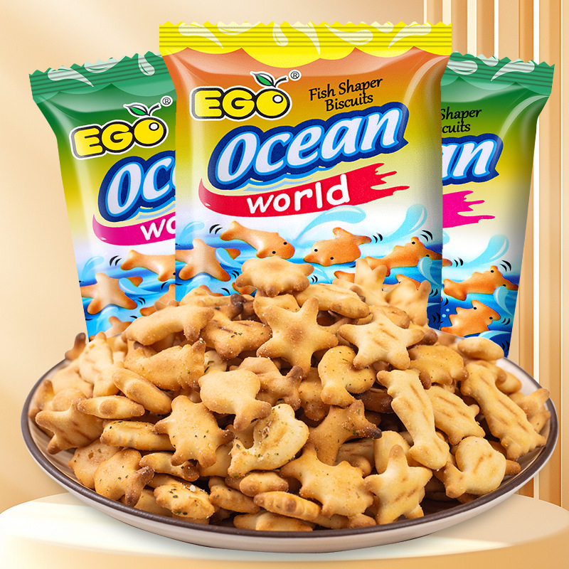 马来西亚进口EGO金小熊小鱼饼干多口味仿动物形童年解馋饼干零食_虎窝淘