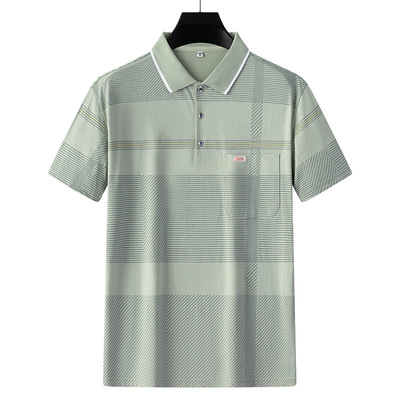 夏季士短袖t恤中老年人口袋上衣汗衫宽松爸爸装polo衫厂家