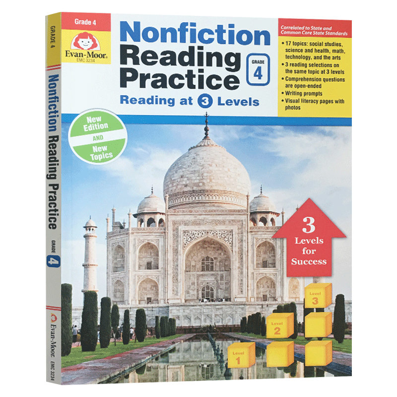 非虚构类文学阅读练习四年级 Nonfiction Reading Practice Grade 4英文原版教辅书小学英语阅读练习册进口英语书 ...