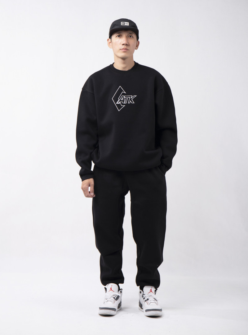 ATK bboy重磅卫衣街舞刺绣宽松小领口长袖嘻哈hiphop说唱滑板潮_虎窝淘