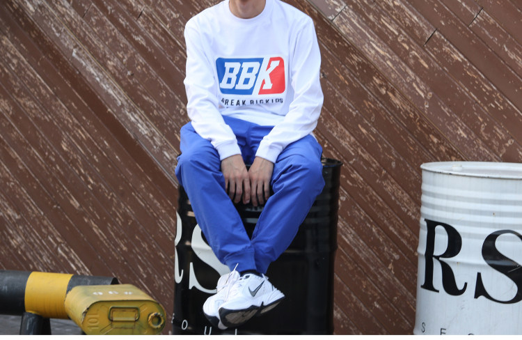 bboy街舞宽松t恤嘻哈长袖 hiphop popping滑板涂鸦运动_虎窝淘