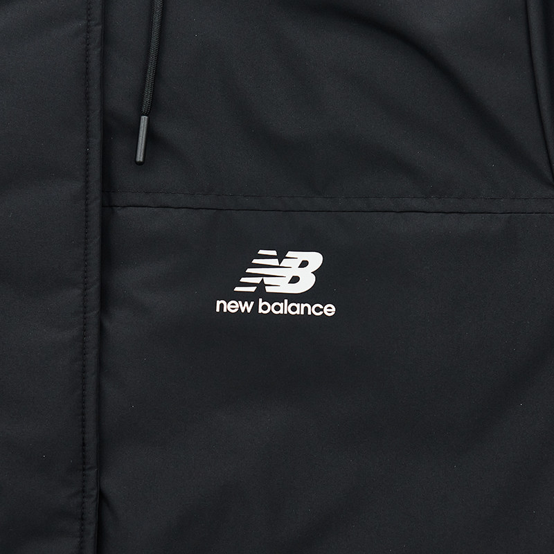 New Balance NB羽绒服女款冬季保暖中长款式加厚黑色连帽工装外套_虎窝淘