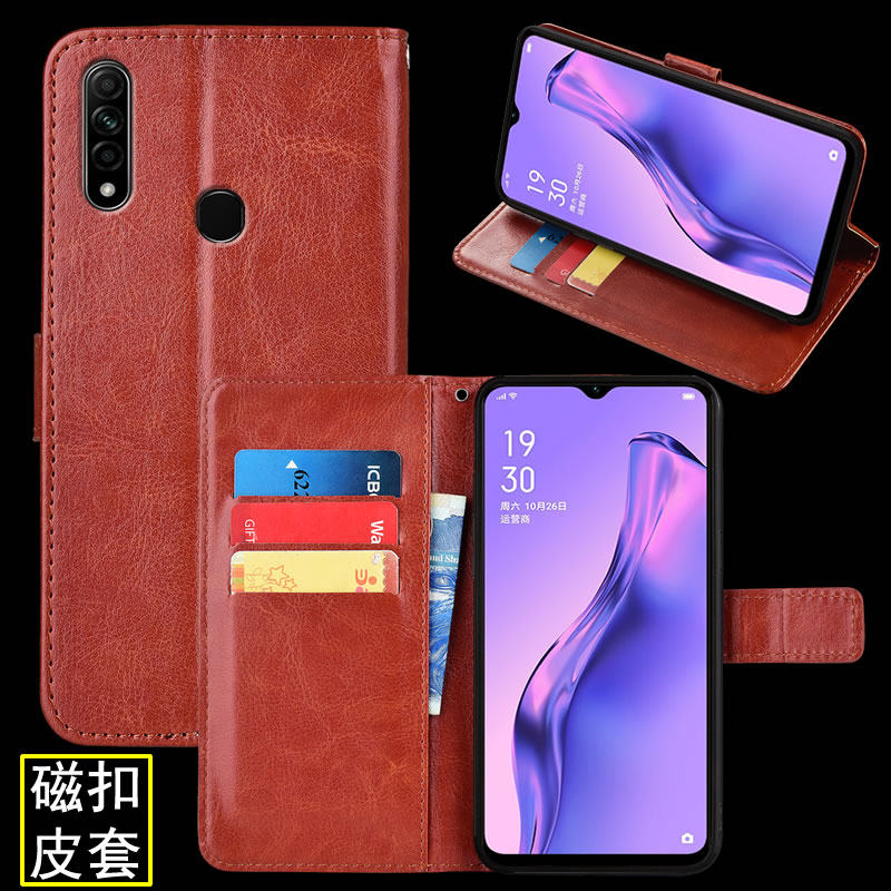 适用OPPO A8手机壳磁扣插卡 PDBM00翻盖皮套软硅胶全包防摔保护套_虎窝淘
