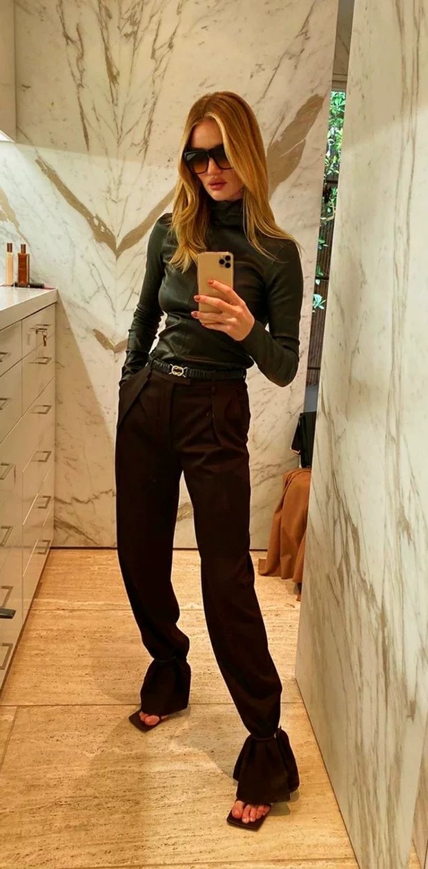 Ms sheep外模同款百搭打底或外穿皮草搭配进口弹力真皮长袖T恤_虎窝淘