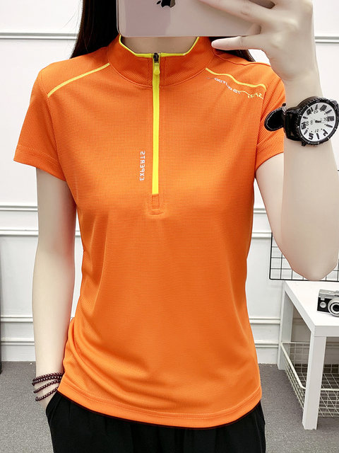 Solid color quick-drying clothing for women, long-sleeved spring and ...