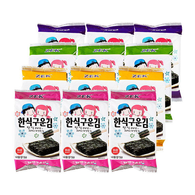 韩国进口食品儿童即食zek海苔x24包宝宝紫菜包饭海苔寿司孕妇零食_虎窝淘