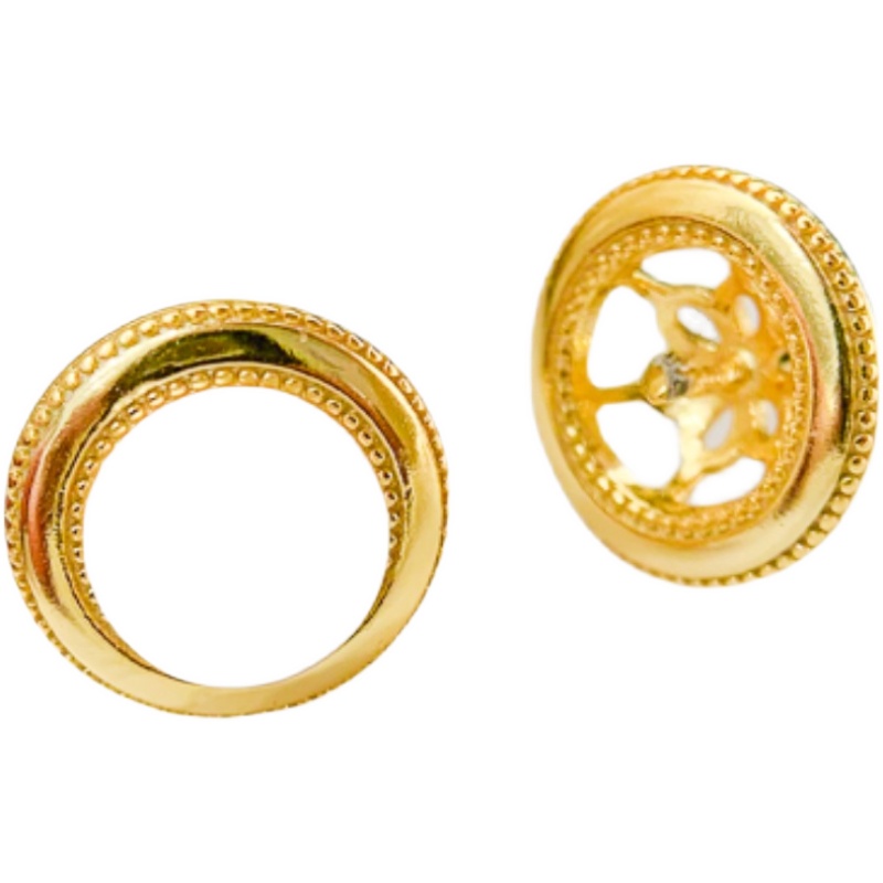 DIY珍珠耳钉配件 S925纯银饰品遮瑕圆环耳环女空托配7-8mm圆珠_虎窝淘