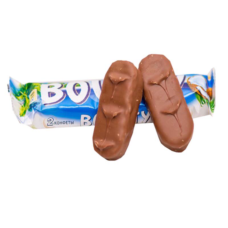 临期甩卖俄罗斯进口椰蓉夹心巧克力棒BOUNTY朱古力士力架55g_虎窝淘