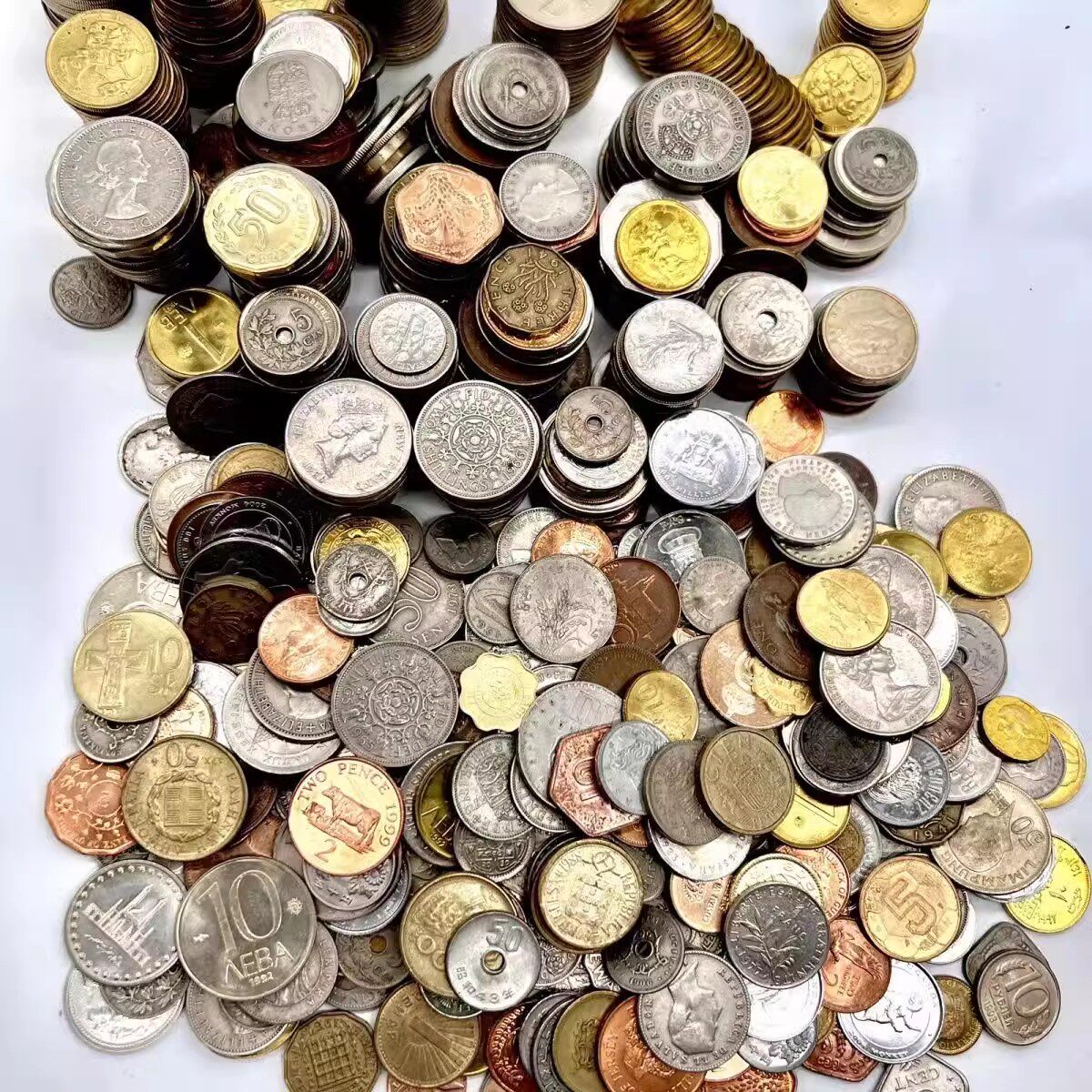 外国钱币硬币世界各个国家纸币不同货币瑕疵币纪念章千种保真收藏 虎窝淘