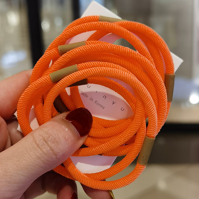 10 fluorescent colored color tie -headed rubber band head rope Korean ...