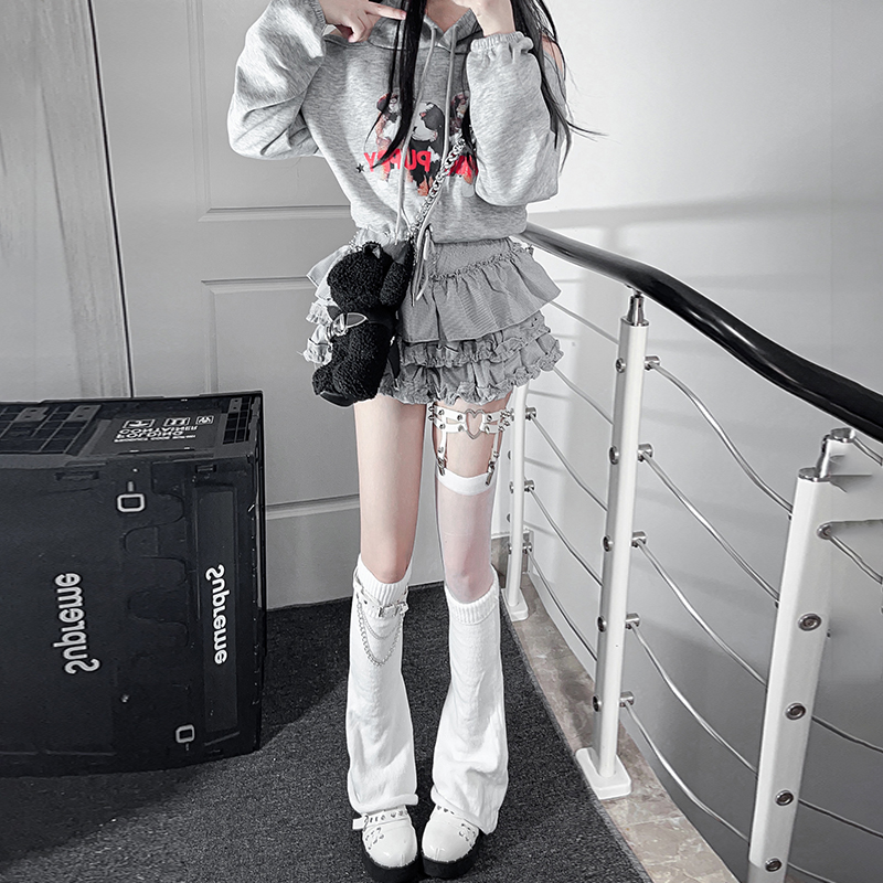 y2k腿套过膝黑丝袜jk腿环亚文化堆堆袜lolita洛丽塔针织袜套喇叭_虎窝淘