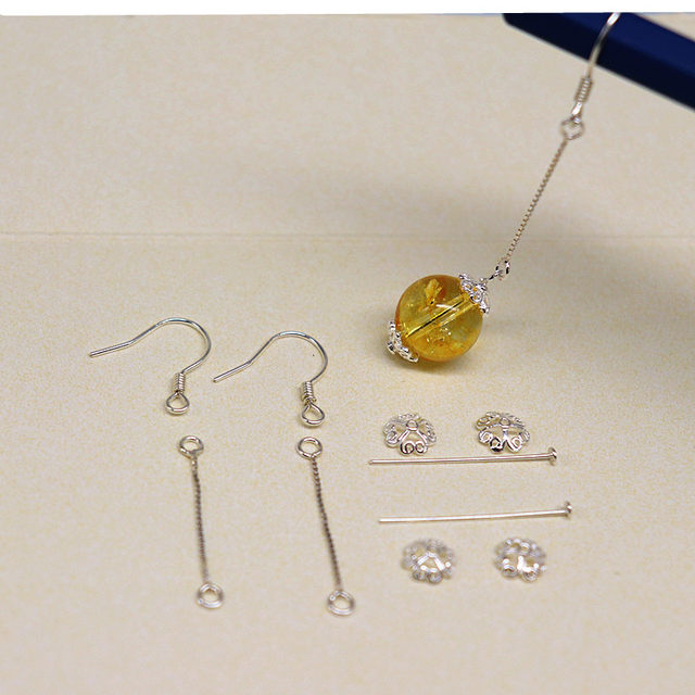 Earring material package diy earrings accessories sterling silver S925 handmade homemade T-pin ...