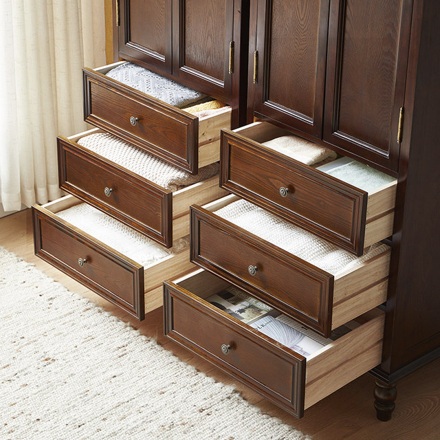 Wardrobe American -style solid wood living room drawer locker reservoir ...