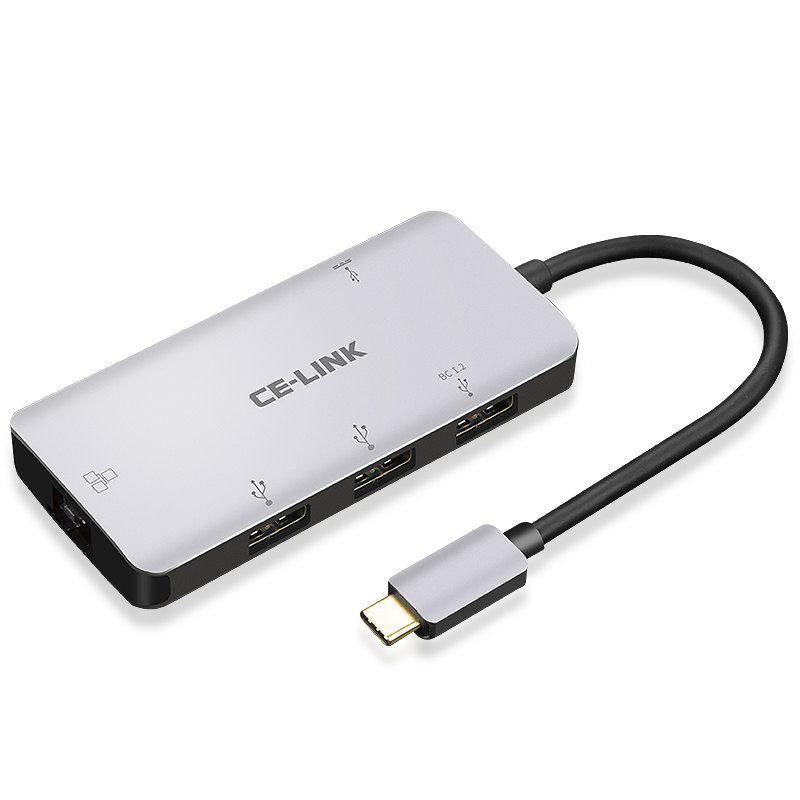 CE-LINK Type-C转千兆网卡+3口3.0USB分线器hub带usCE－LINK 1676_虎窝淘