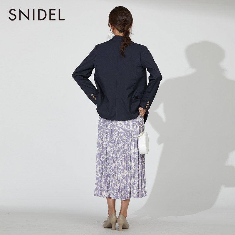 SNIDEL秋冬款经典复古纯色翻领双排扣西装外套SWFJ224012_虎窝淘