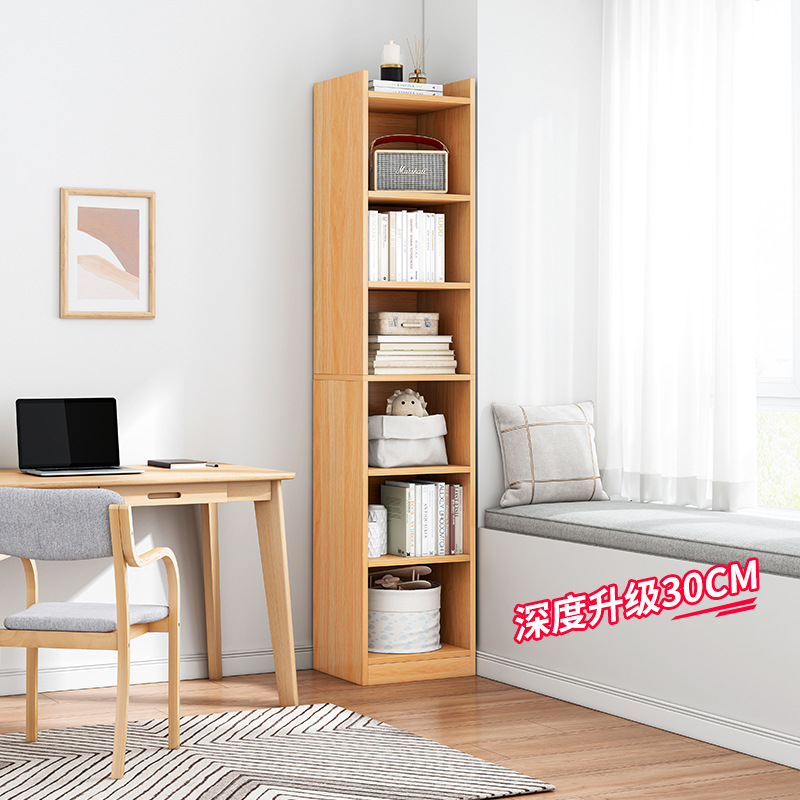 书架落地简约收纳窄缝小书柜卧室简易小型家用储物柜客厅置物架子_虎窝淘