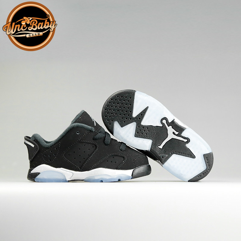 北卡大学 Air Jordan 6 Low aj6黑银 low童鞋768882-768883-003_虎窝淘