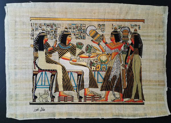 埃及进口莎草纸画中号精品横版_虎窝淘