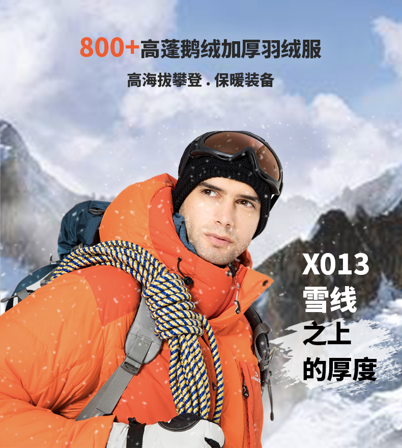 天石羽绒服男女冬季新款户外加厚800蓬大鹅绒派克服工装外套X013_虎窝淘