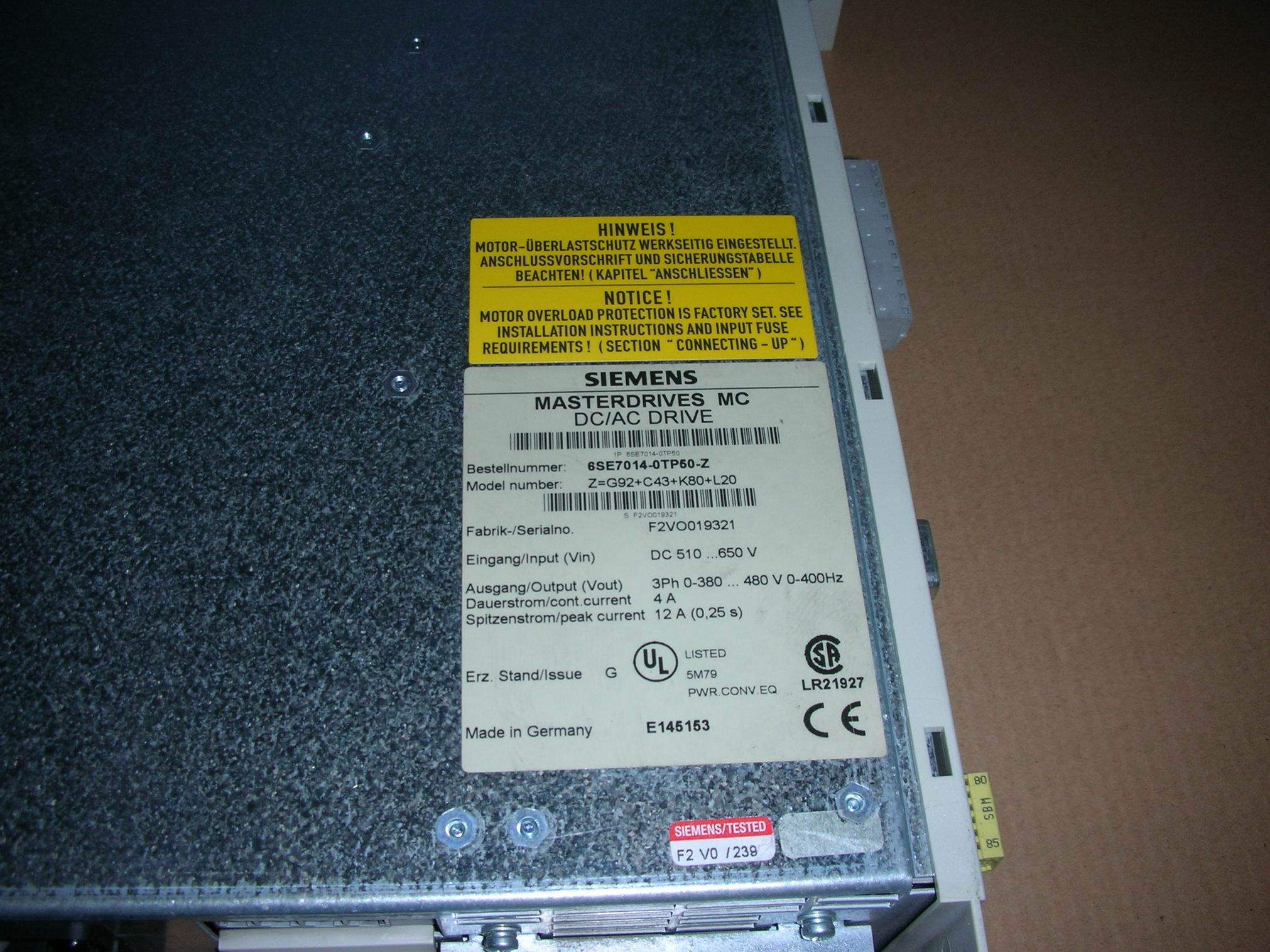 SIEMENS 6SE7014-0TP50-Z/Z=G92+C43+K80+L20询_虎窝淘