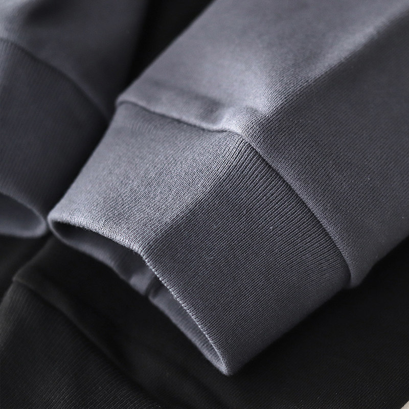 460G重磅束脚卫裤男运动抽绳黑色纯棉小脚毛圈针织休闲裤子男秋季_虎窝淘