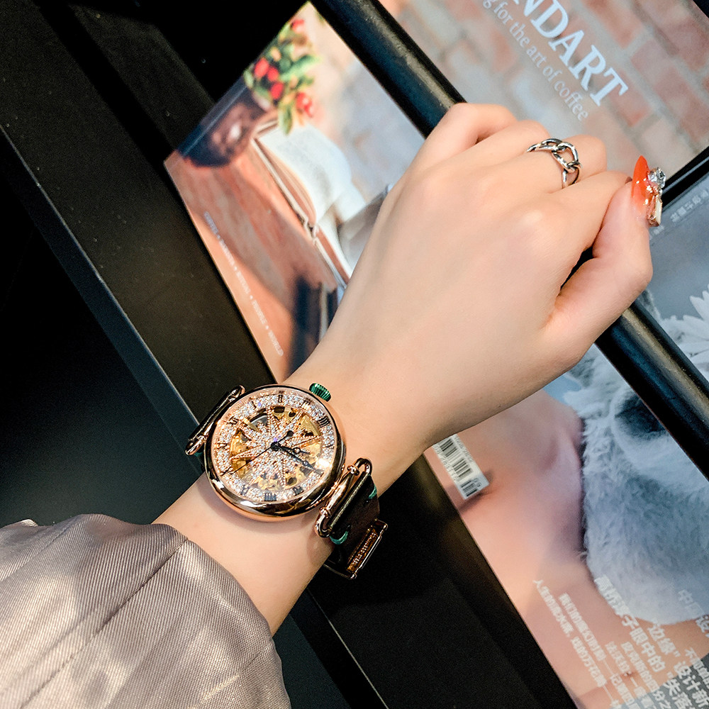 蒂玮娜davena手表女奢华女士品牌正品机械表女大表盘2024年新款_虎窝淘