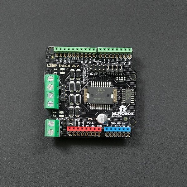 DFRobot L298 arduino控制板扩展板 2A大电流双路直流电机驱动_虎窝淘