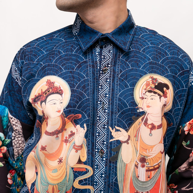 SMELT Refining Chinese Original Design Guo Chao Shirt Blue Spring ...