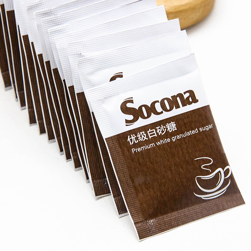 Socona白砂糖咖啡糖包纯黑咖啡伴侣调糖方糖白糖包5g*100小包袋装_虎窝淘