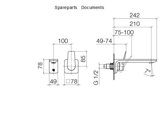 德国Dornbracht当代Lisse墙出水面盆龙头 36860845 36861845-00_虎窝淘