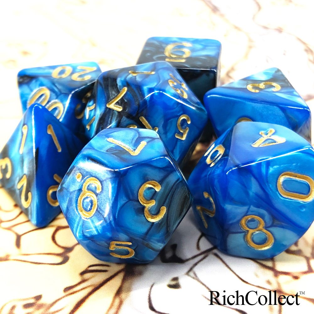 24款幻彩系列龙与地下城DnD亚克力双色彩色TRPG跑团COC桌游骰子_虎窝淘