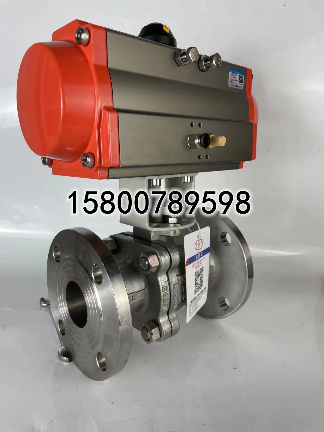 不锈钢316L气动法兰球阀Q641F-16RL耐酸碱空气体开关防爆切断阀_虎窝淘
