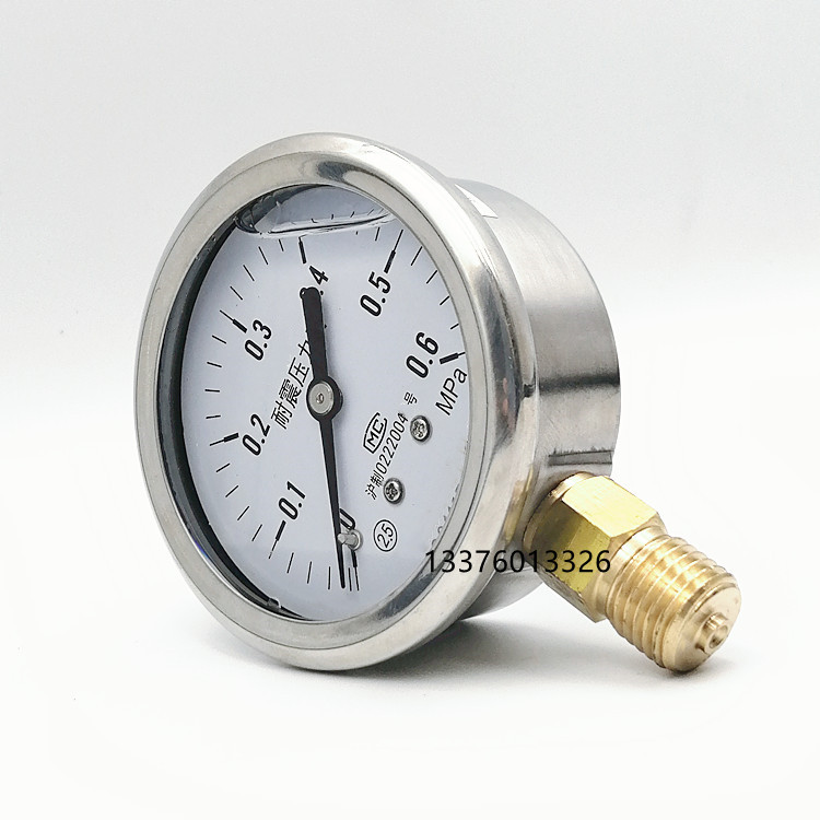 上海 YN/YTN-60耐震压力表抗震充油压力表液压表水压油压0-1.6Mpa_虎窝淘