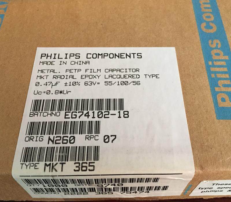 PHILIPS飞利浦 MKT 0.47UF J K 63V 100V(474K 63V)脚距5mm实图_虎窝淘
