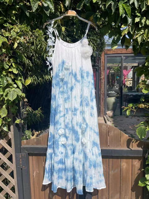 Literary Dali pure plant isatis root handmade tie-dye blue dye ...