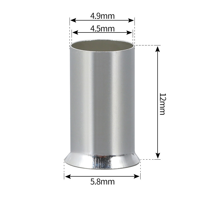 EN10-12管型针式裸端头冷压接线端子铜鼻子紫铜10mm平方1000只_虎窝淘