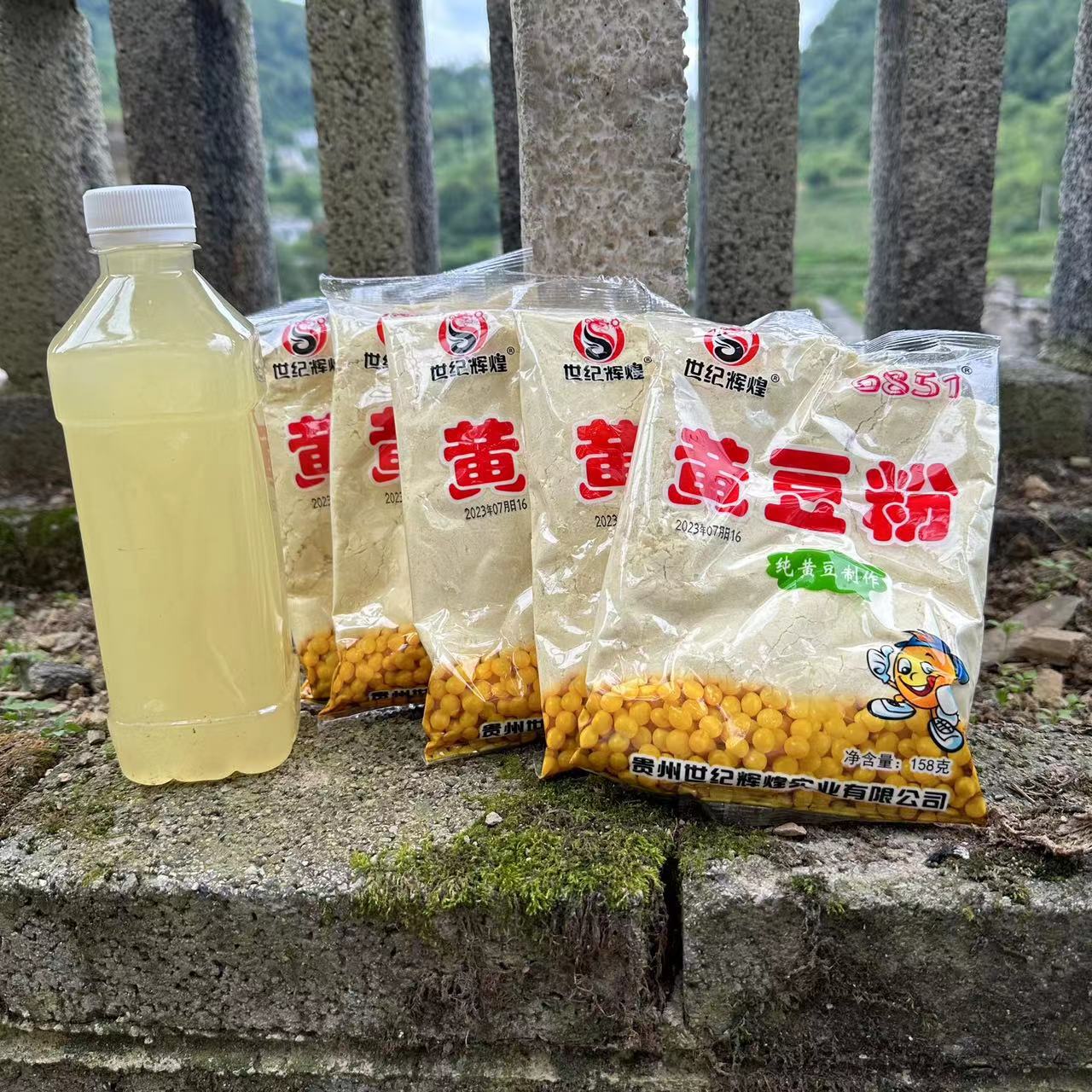 黄豆粉新鲜黄豆面贵州做渣豆腐菜豆腐粉158g*5送酸汤酸本500g包邮_虎窝淘