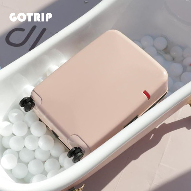 gotrip行李箱女新款粉色拉杆箱日系24旅行箱大容量密码箱万向轮_虎窝淘