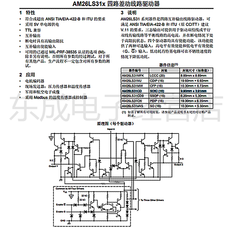 进口AM26LS31CDR AM26LS31C贴片 SOP16驱动IC全新原装正品_虎窝淘