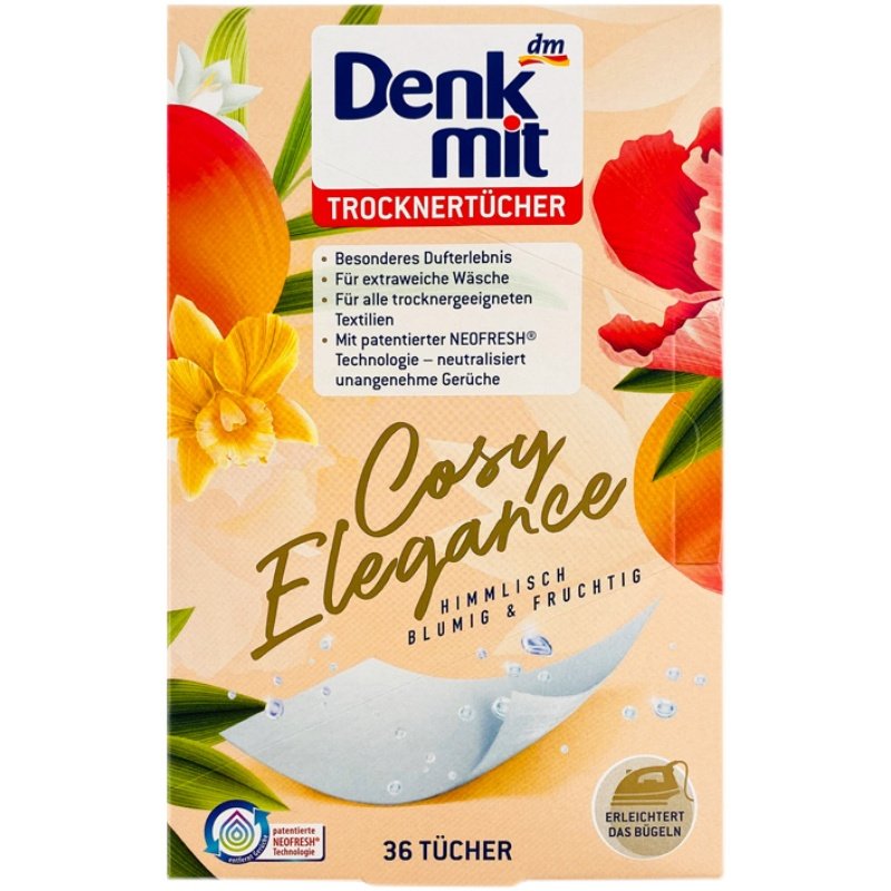 德国进口Denkmit DM柔顺纸烘干机专用香衣片防静电芳香清新36片_虎窝淘