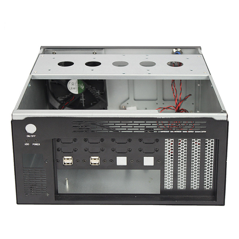 壁挂式工控机箱4槽8个com口多usb多串口matx主板研华IPC-5120定制_虎窝淘