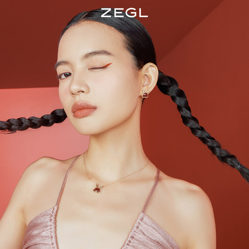 ZEGL兔年本命年礼物发财兔子红玛瑙项链女925纯银轻奢小众锁骨链_虎窝淘