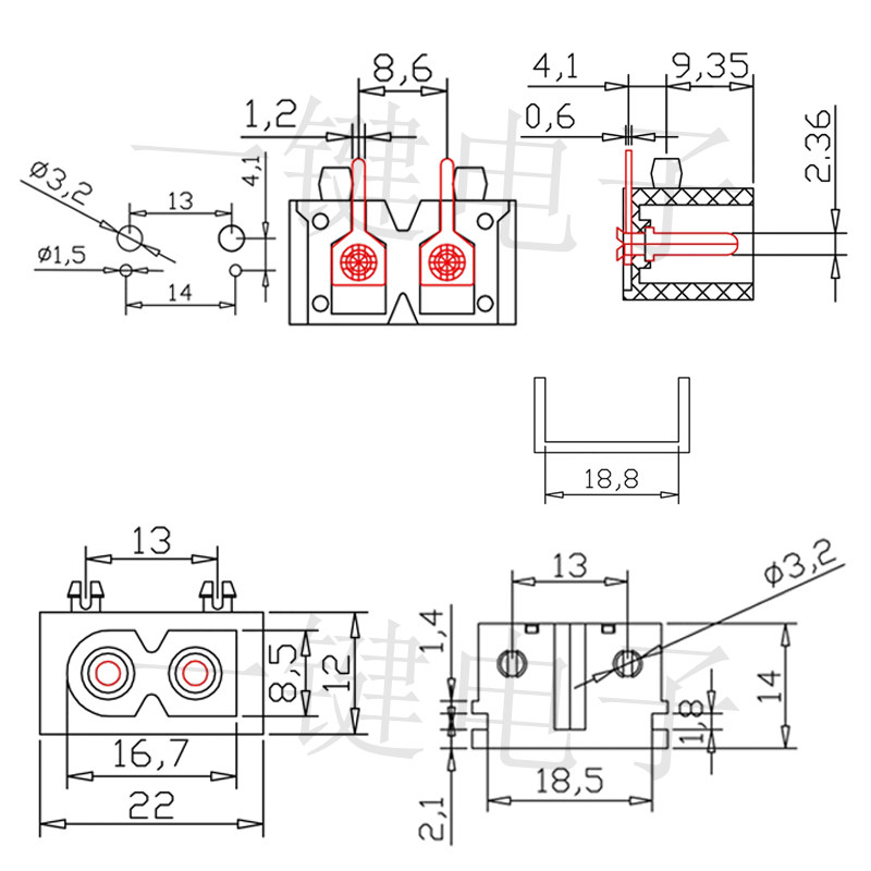 AC-019A-D AC电源插座高品质母座 90度D字型D口10A250V电子连接器_虎窝淘