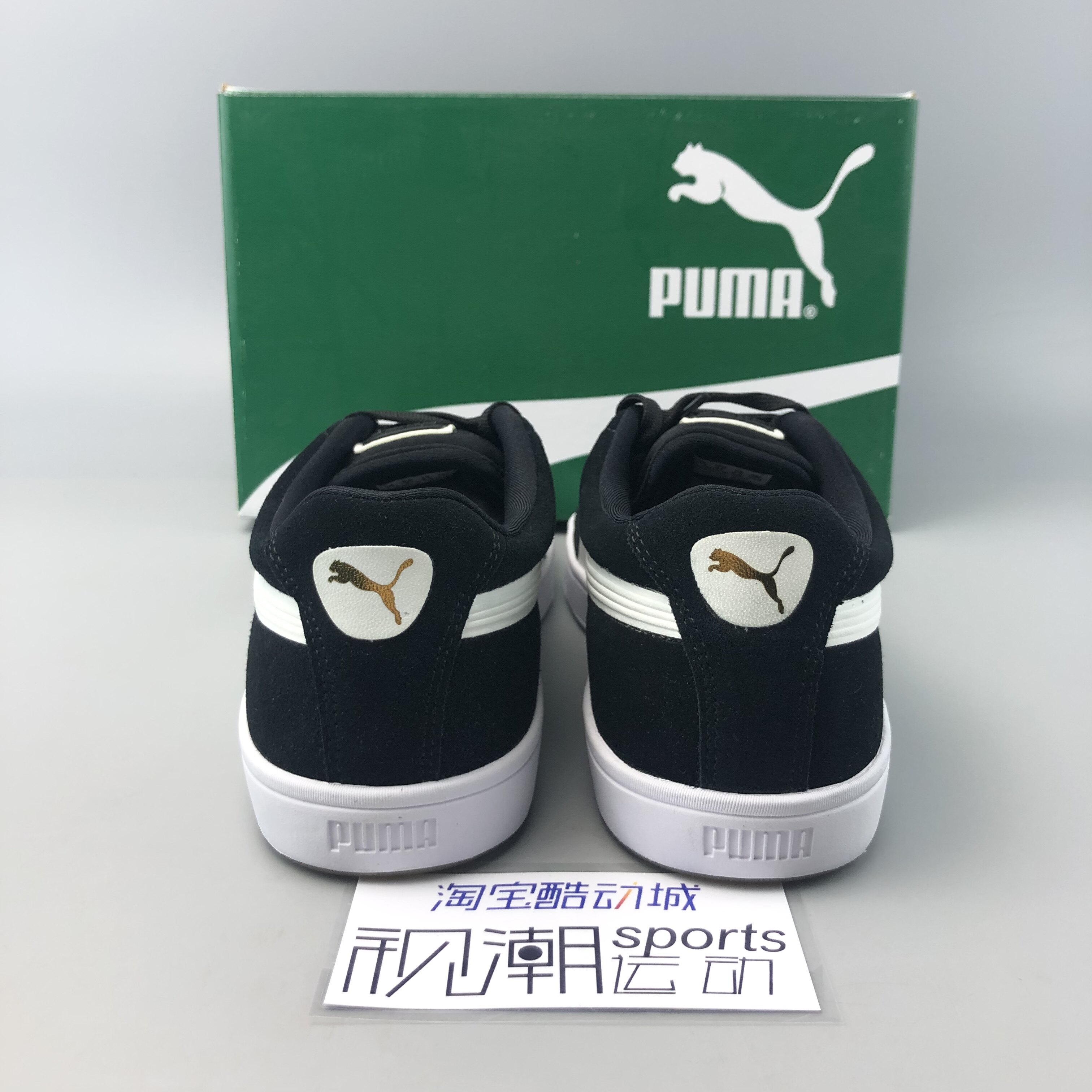Puma彪马 Suede经典黑白男金标翻毛皮复古运动休闲板鞋356414-03_虎窝淘