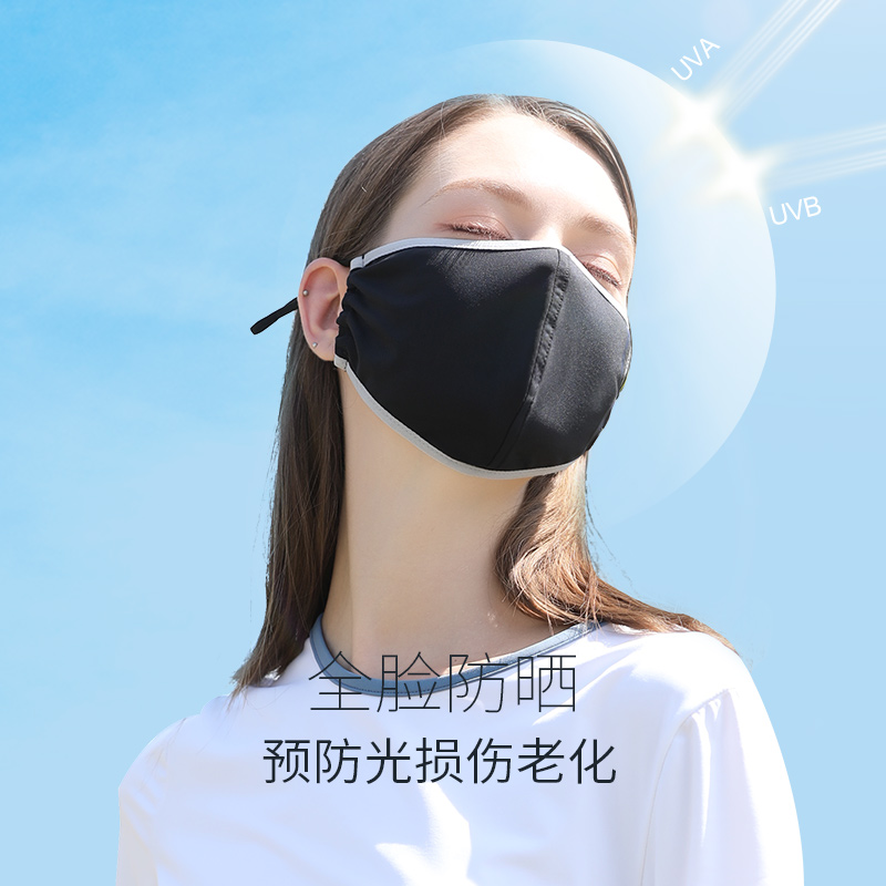UV100防晒口罩女夏季冰丝透气薄款立体遮阳防紫外线冰丝面罩22326_虎窝淘