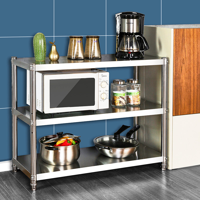 不锈钢架子定制厨房置物架定做落地式收纳多层厨具家用灶台储物架_虎窝淘