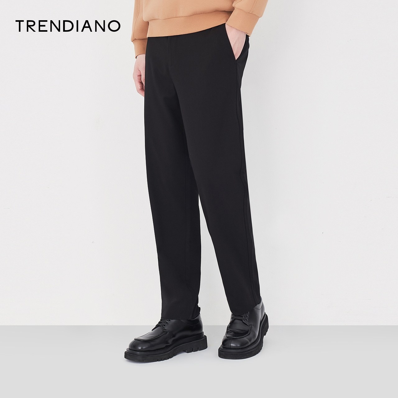 TRENDIANO官方潮牌男装秋季新款直筒休闲长裤男_虎窝淘